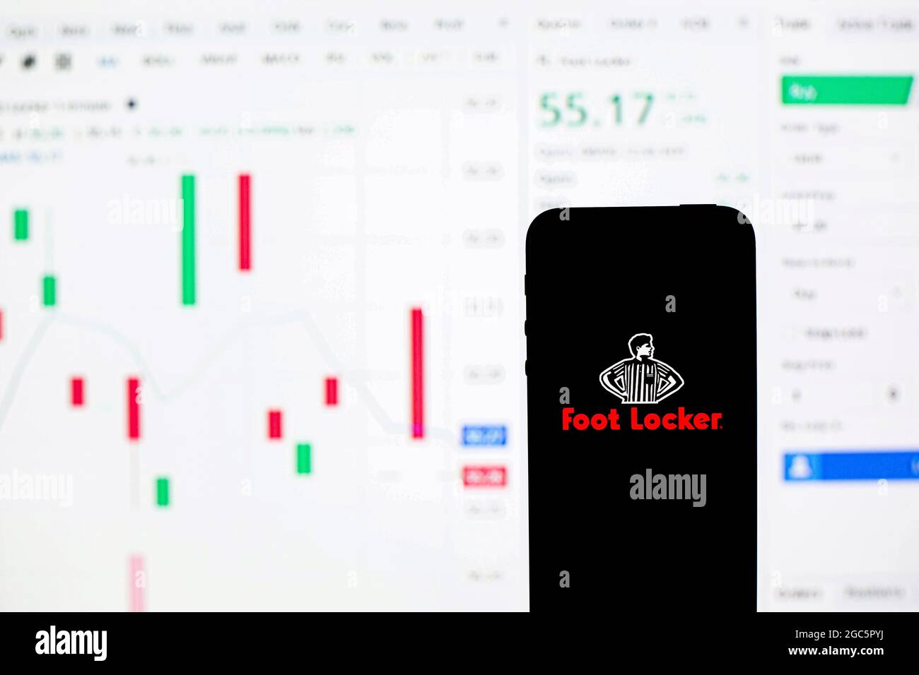 In this photo illustration a Foot Locker Retail, Inc. logo seen ...