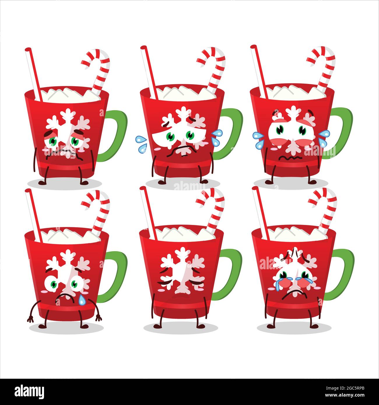 Hot chocolate cartoon character with sad expression. Vector ...