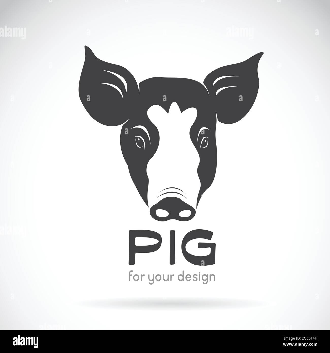 Vector of a pig head on white background. Animal Design. Easy editable ...