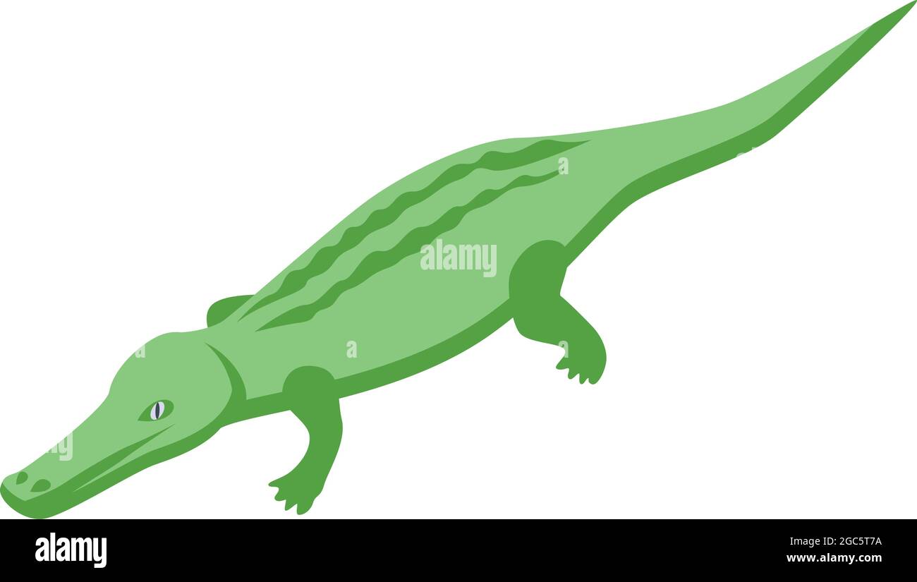 Safari crocodile icon isometric vector. Alligator animal. Cute gator ...