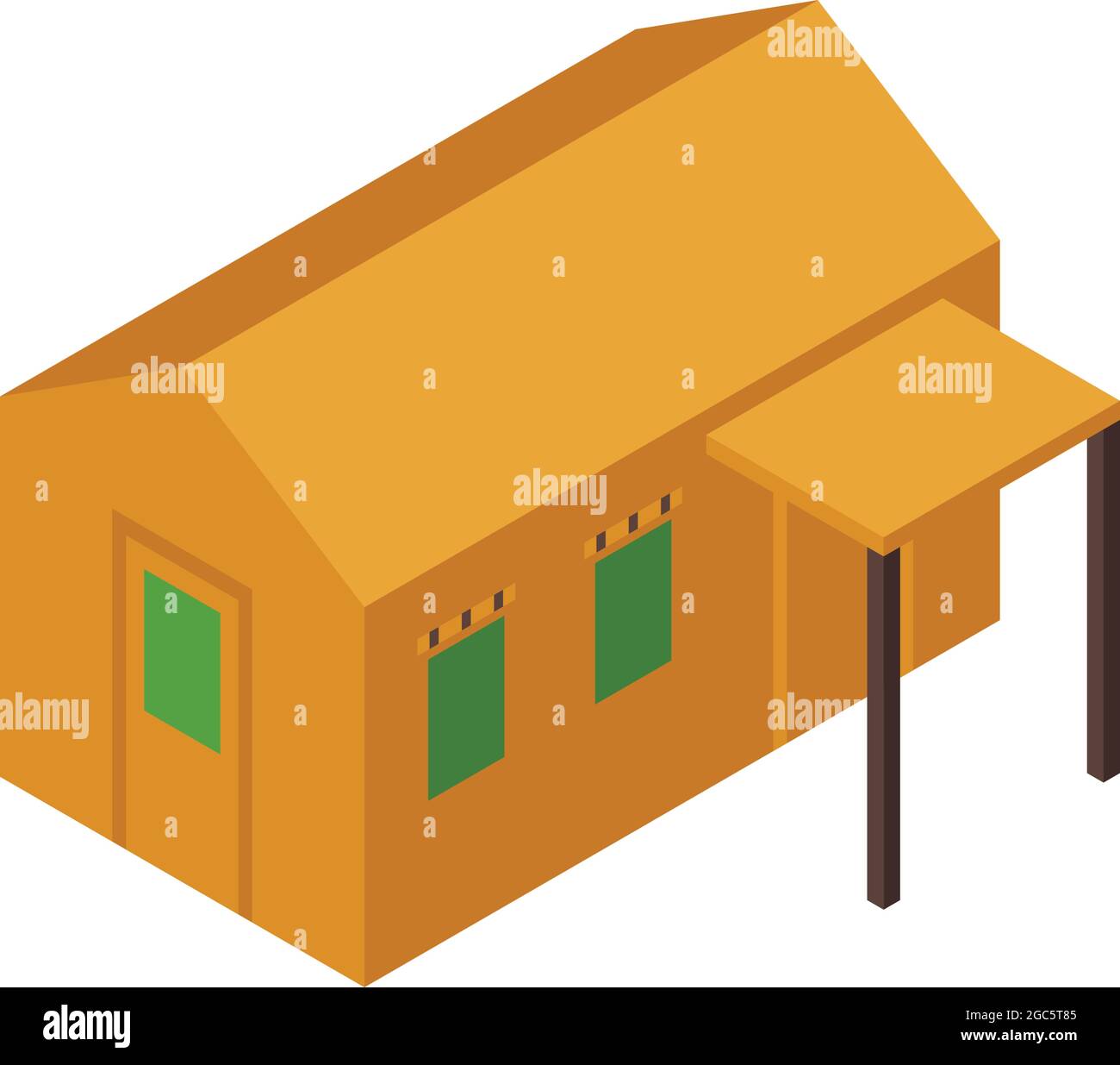 Safari house icon isometric vector. African hut. Village landscape ...