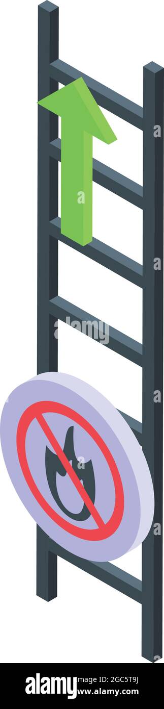 Evacuation ladder icon isometric vector. Fire exit. Emergency escape ...