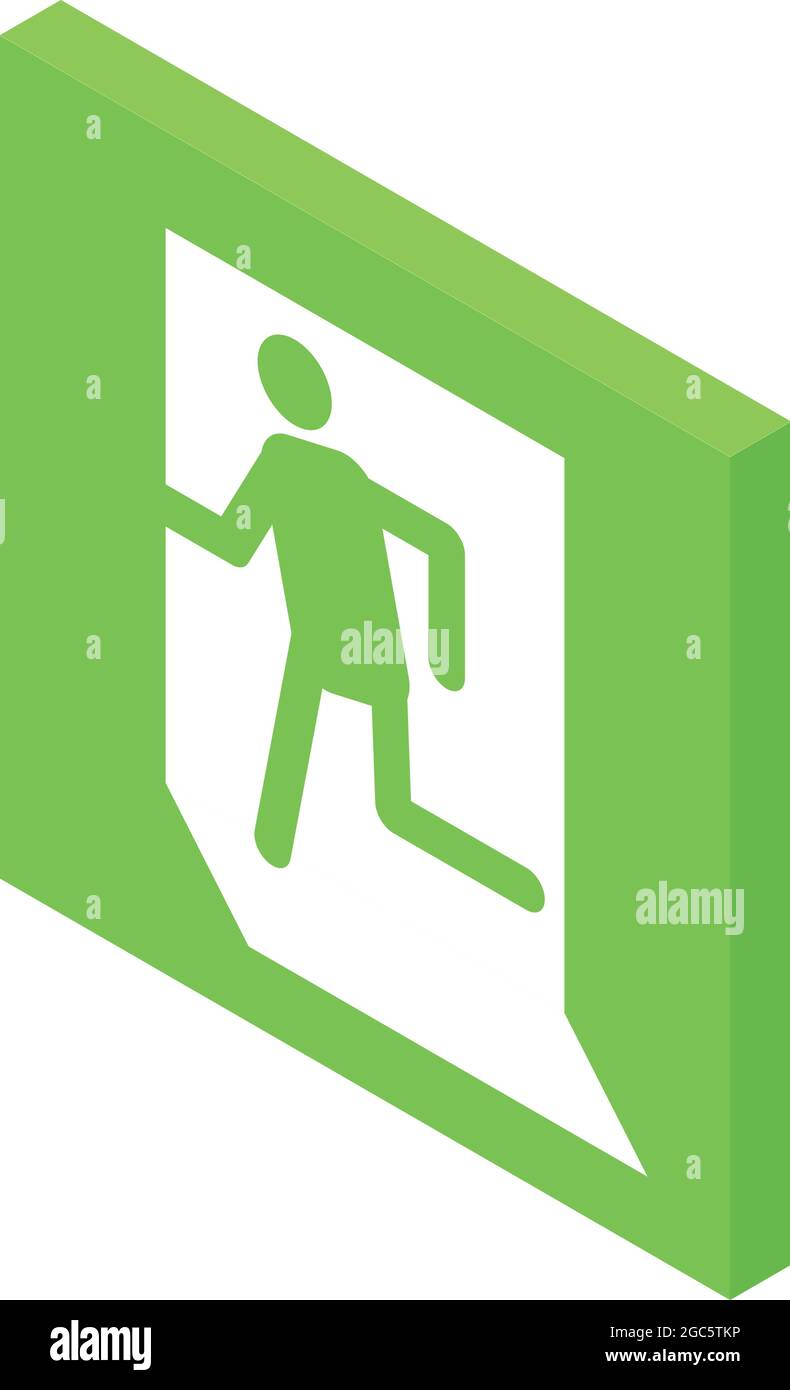 Evacuation sign icon isometric vector. Emergency exit. Safety escape ...