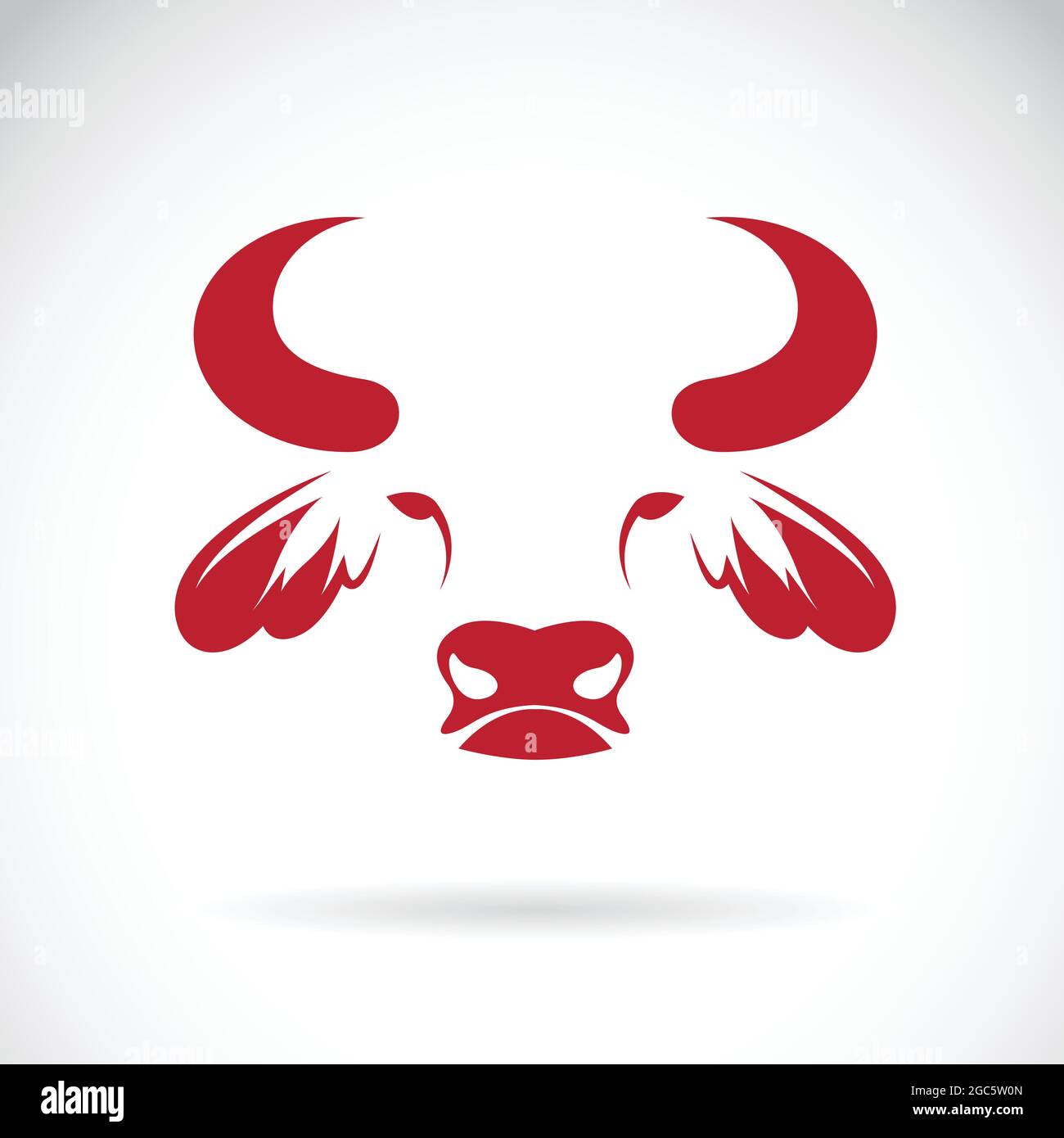 Vector of bull face design on white background. Easy editable layered ...