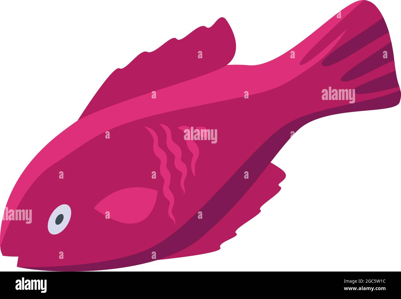 Pink fish icon isometric vector. Sea cute fish. Aquarium animal Stock ...