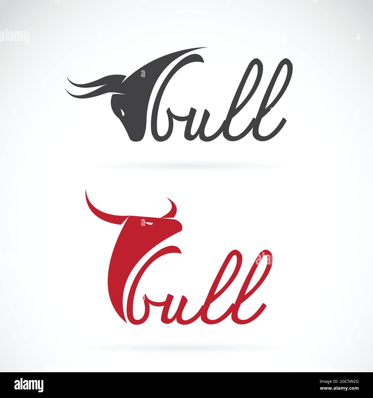Vector design bull is text on a white background. Easy editable layered ...