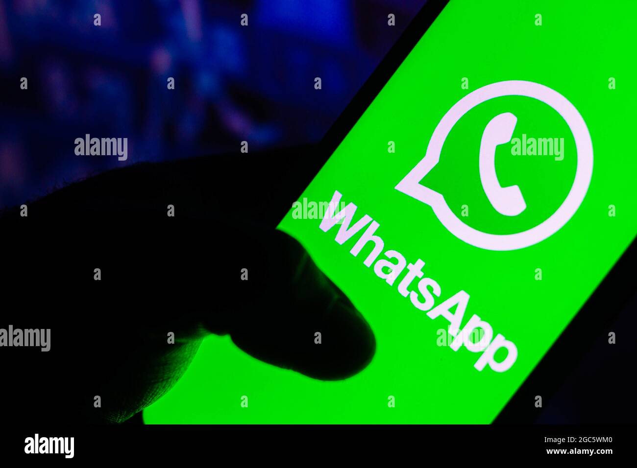 Brazil. 06th Aug, 2021. In this photo illustration the WhatsApp logo ...