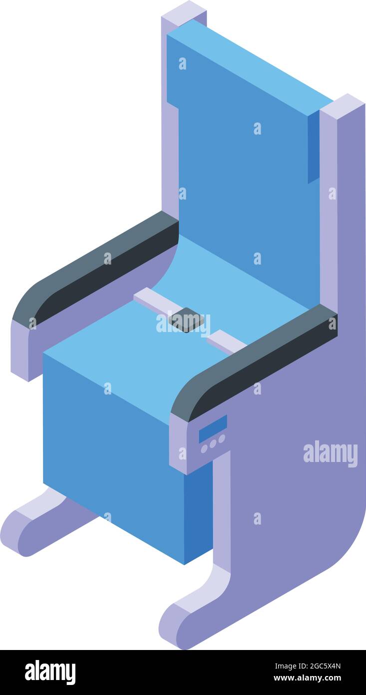 Big airplane seat icon isometric vector. Interior plane chair ...