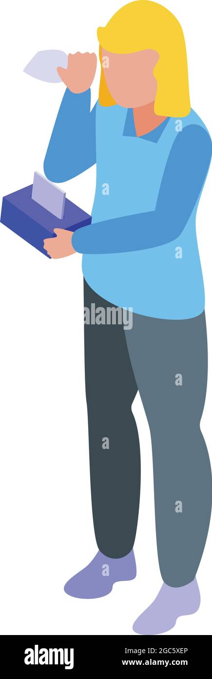 Crying girl icon isometric vector. Cry child. Grief friend Stock Vector ...