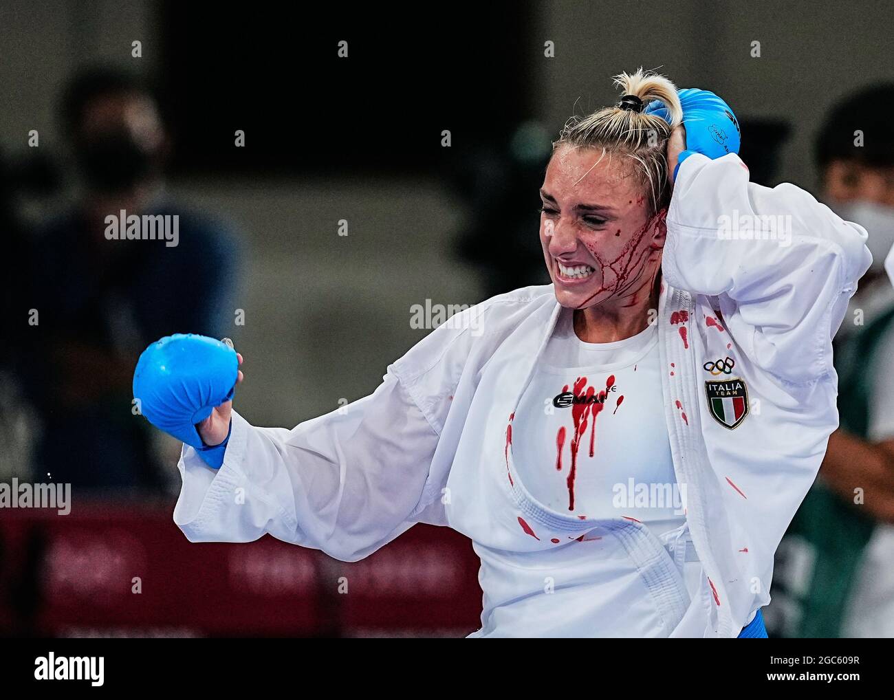 August 7, 2021: Silvia Semeraro after being hit by Akyol Hocaoglu ...