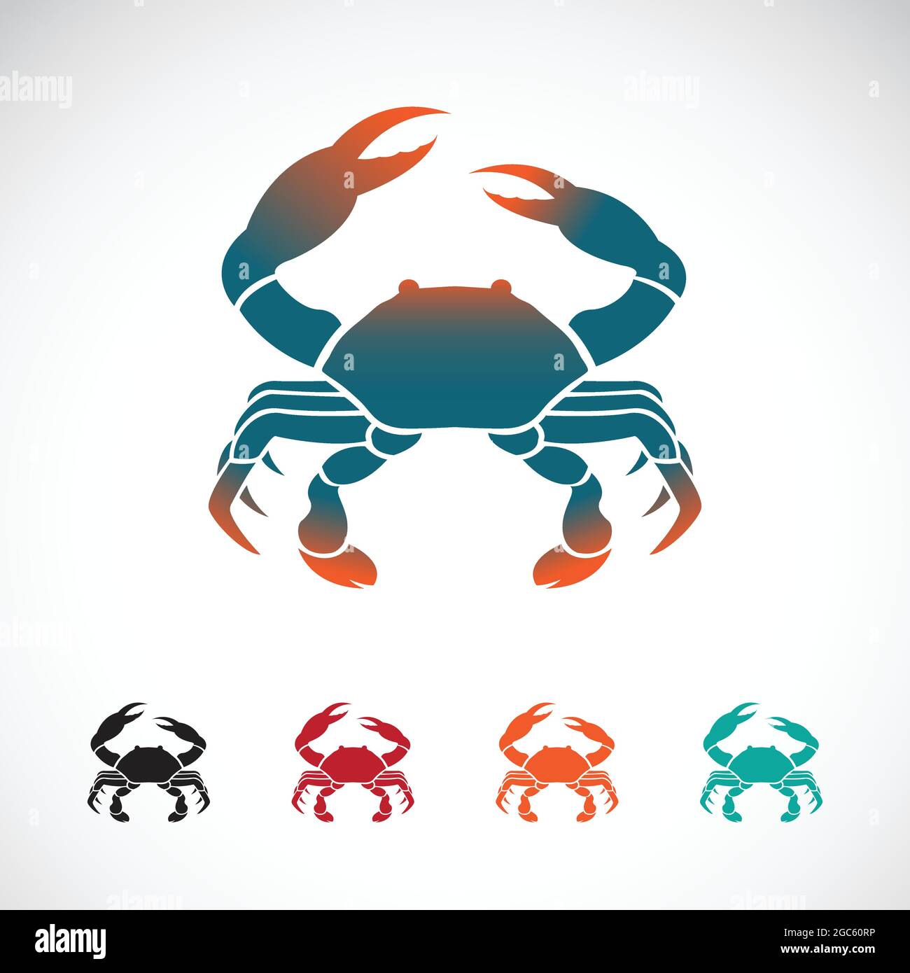 Set of vector crab icons design on white background, Easy editable ...