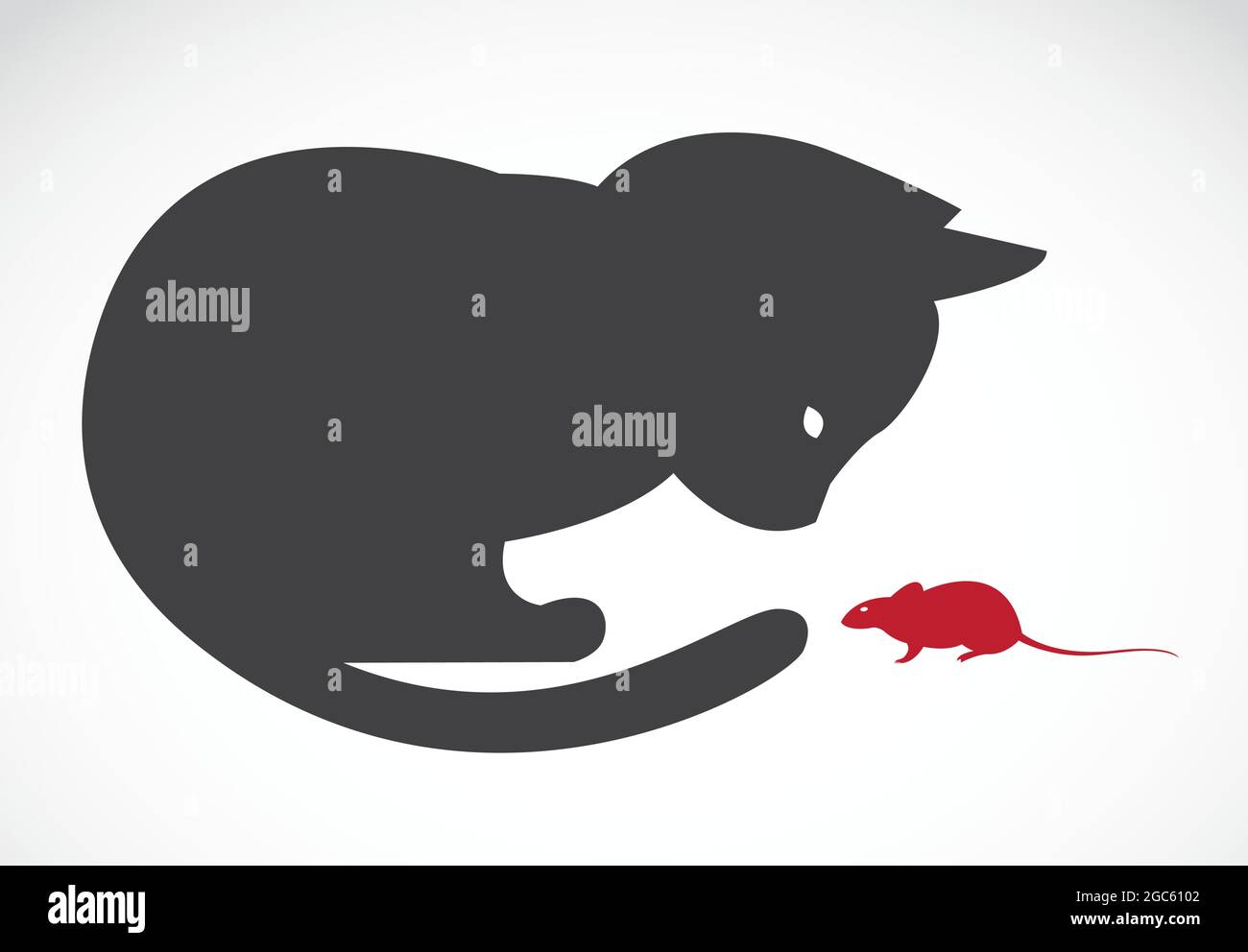 Vector image of cats and rats on white background. Easy editable ...