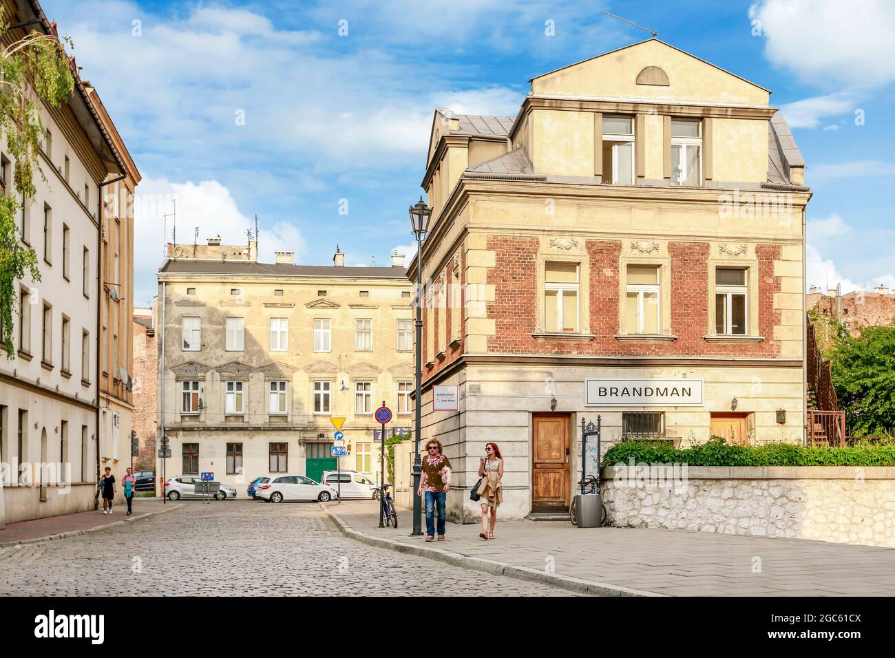 Colorful tenements in jewish district Kazimierz in Krakow, Poland Stock ...