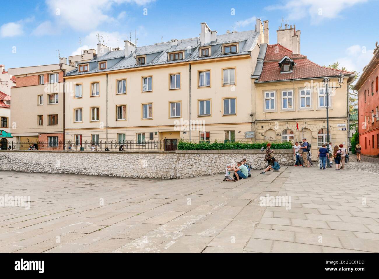 Colorful tenements in jewish district Kazimierz in Krakow, Poland Stock ...