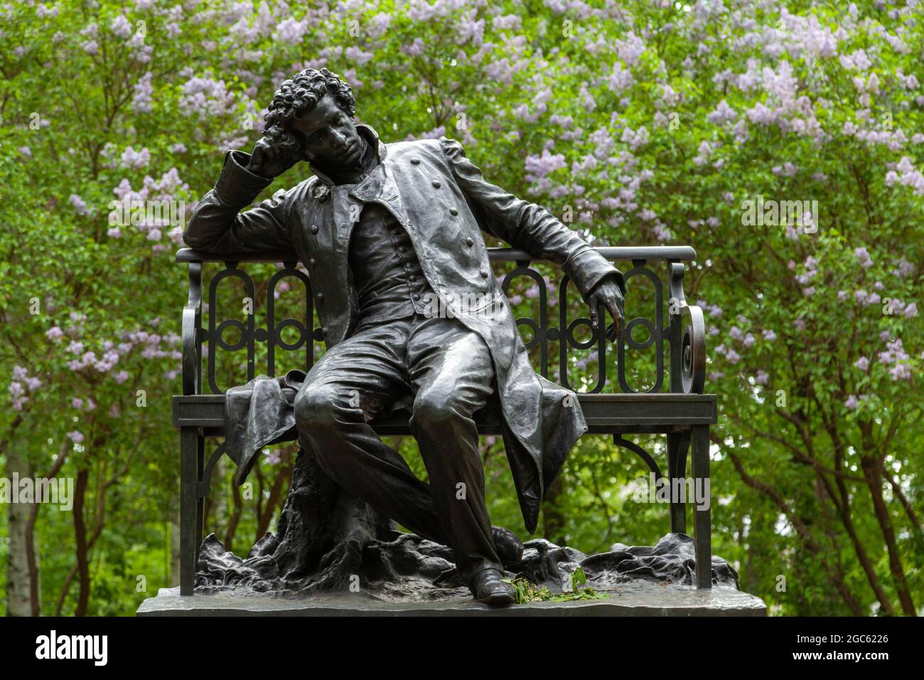 Monument to A.S. Pushkin in town Pushkin, Saint Petersburg, Russia ...