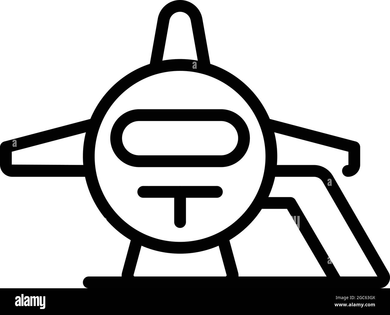Airplane on boarding icon outline vector. Plane flight. Airport travel ...