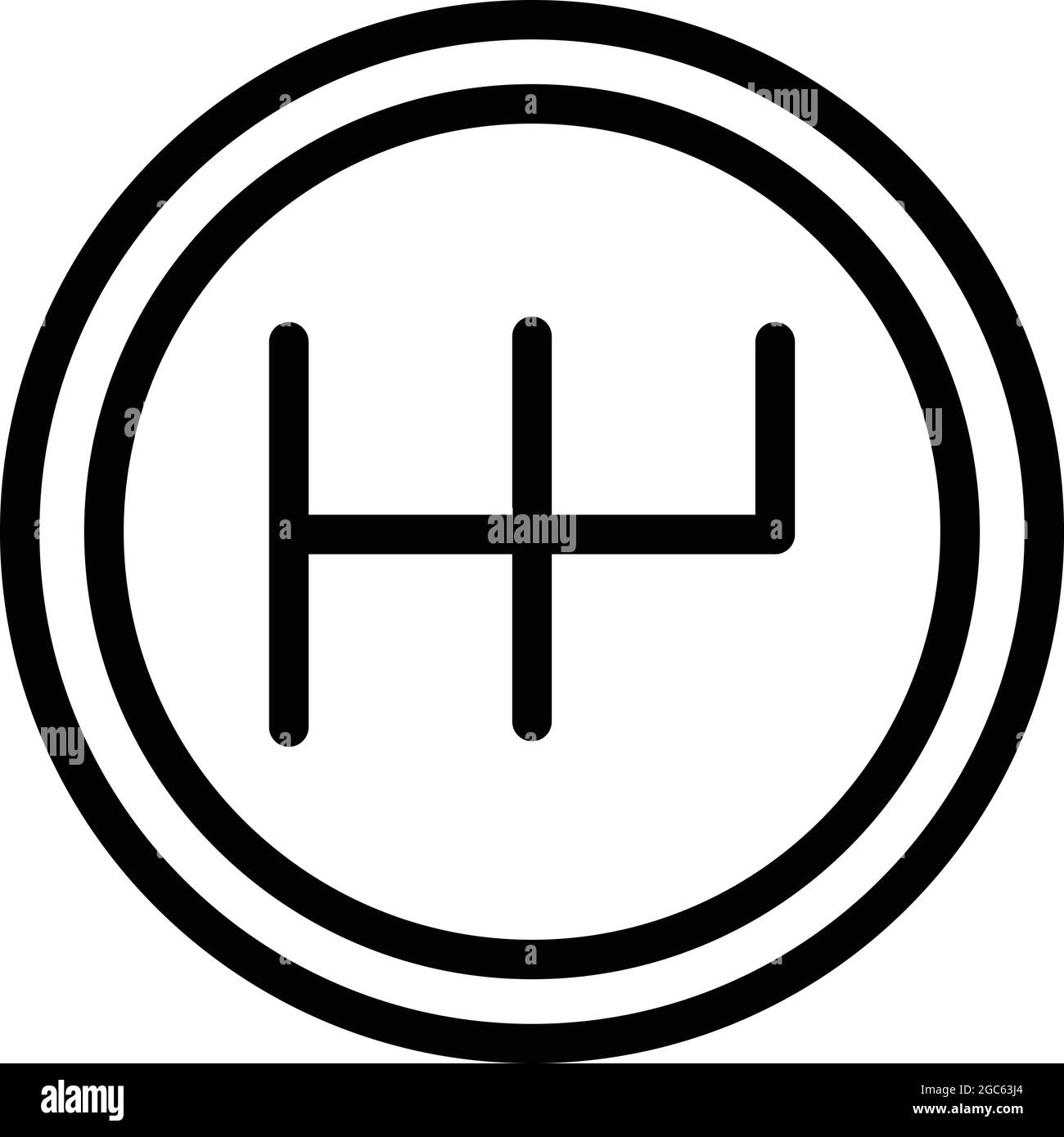 Car gearbox icon outline vector. Auto gear. Engine level Stock Vector ...