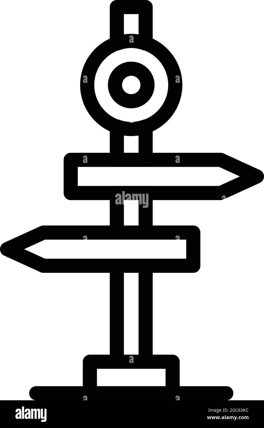 Road sign post icon outline vector. Street board. Signpost direction ...