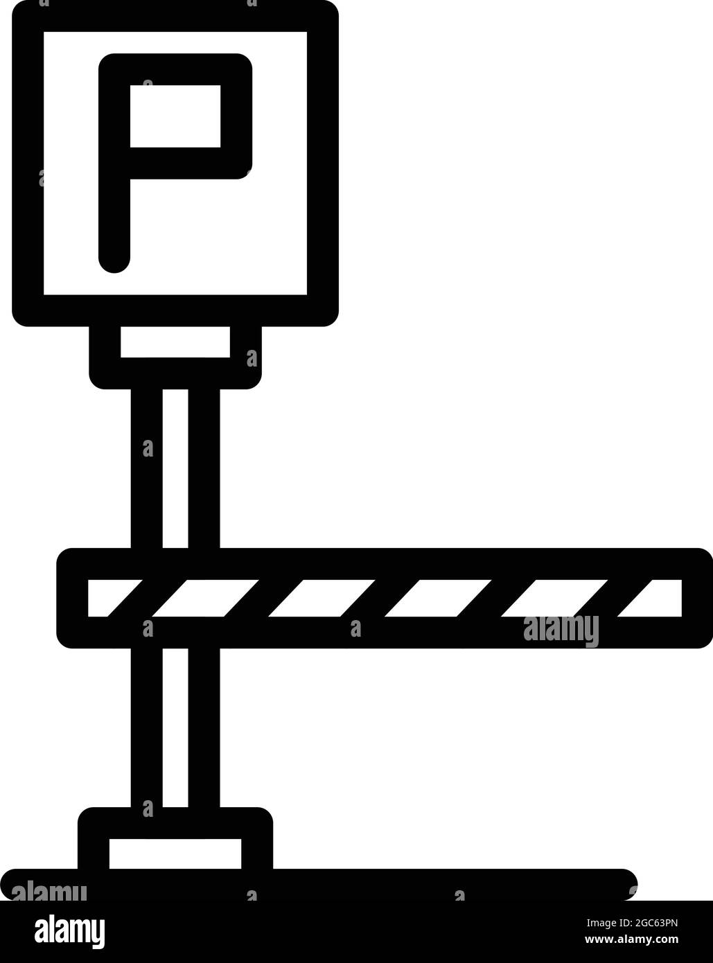 Parking barrier icon outline vector. Gate crossing. Car checkpoint ...