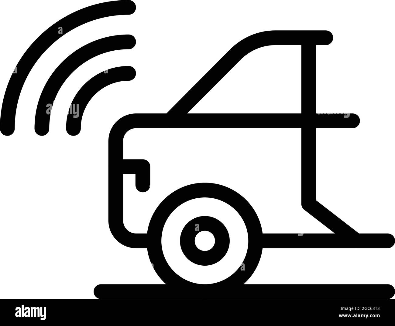 Back car sensor icon outline vector. Road sign. Security vehicle Stock ...