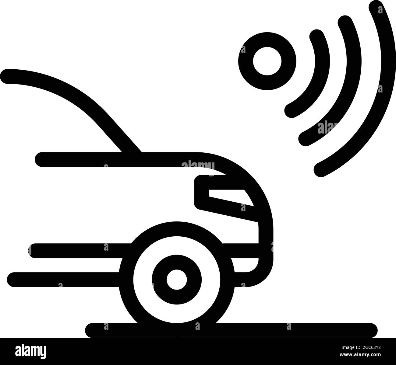 Front car sensor icon outline vector. Road security. Safety control ...