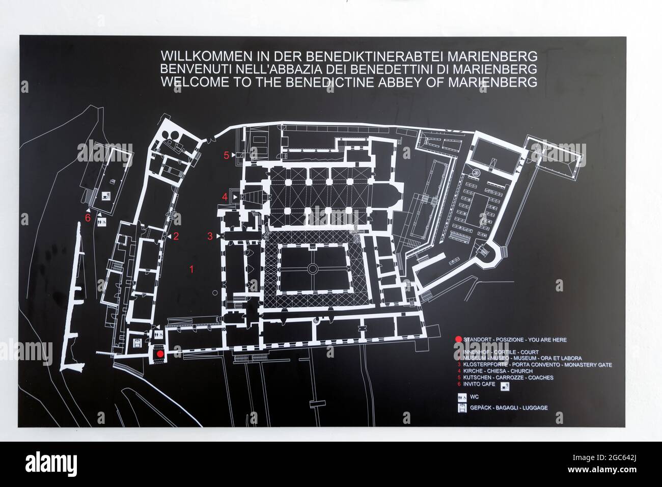 Plan of the Monte Maria Abbey, Burgusio (Bz), Italy Stock Photo - Alamy