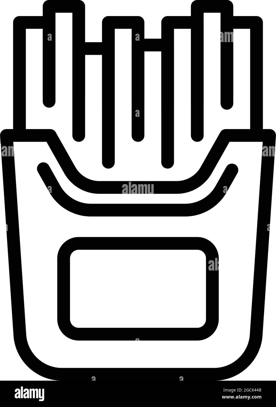 French fries icon outline vector. Potato food. Fry pack Stock Vector ...