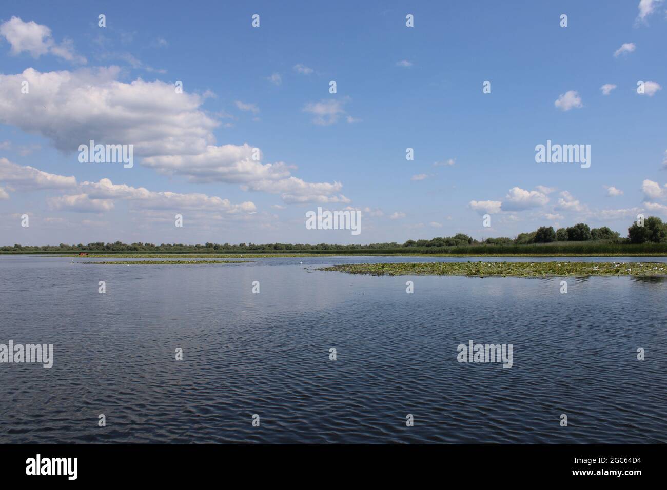 the danube delta, in Roumania,a protected area, with wild landscapes ...
