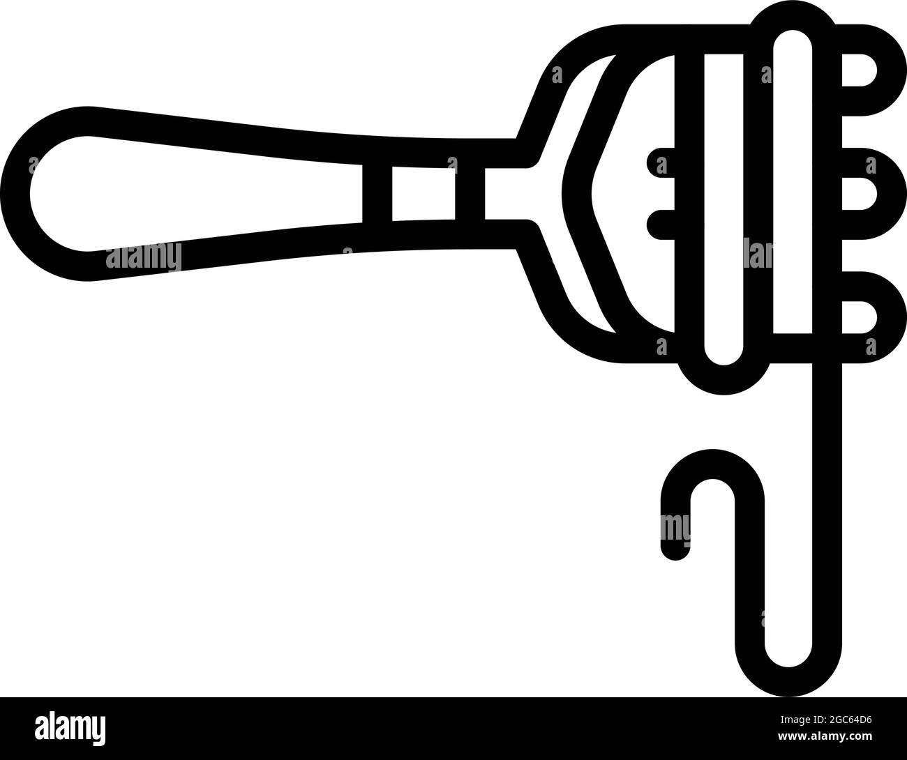 Fork pasta icon outline vector. Spaghetti noodle. Italian food Stock ...