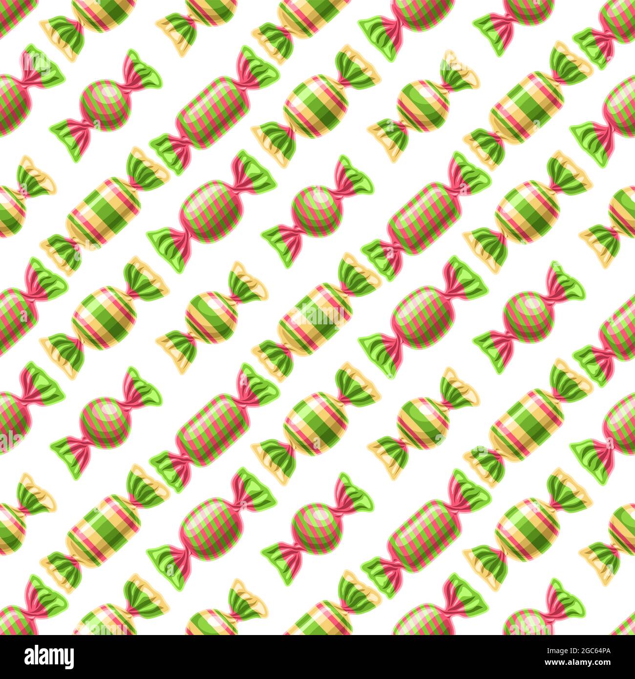 Vector Candy Seamless Pattern, square repeating wrapped candies ...