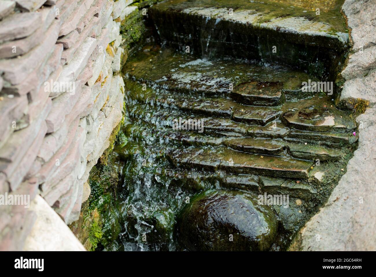 Indoor artificial waterfall small waterfall hi-res stock photography ...