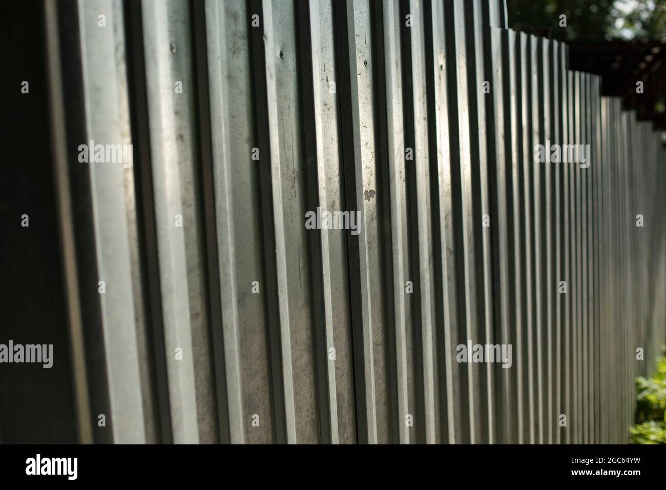 Stainless steel fence. Fencing of the territory. Fence around the ...