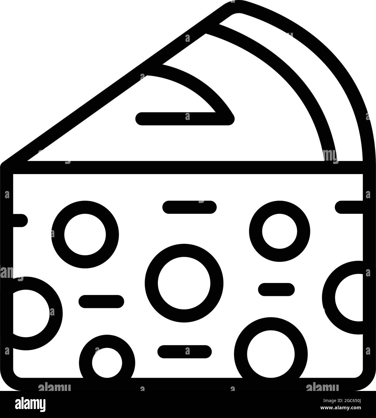 Cheese slice icon outline vector. Swiss cheddar. American food Stock ...