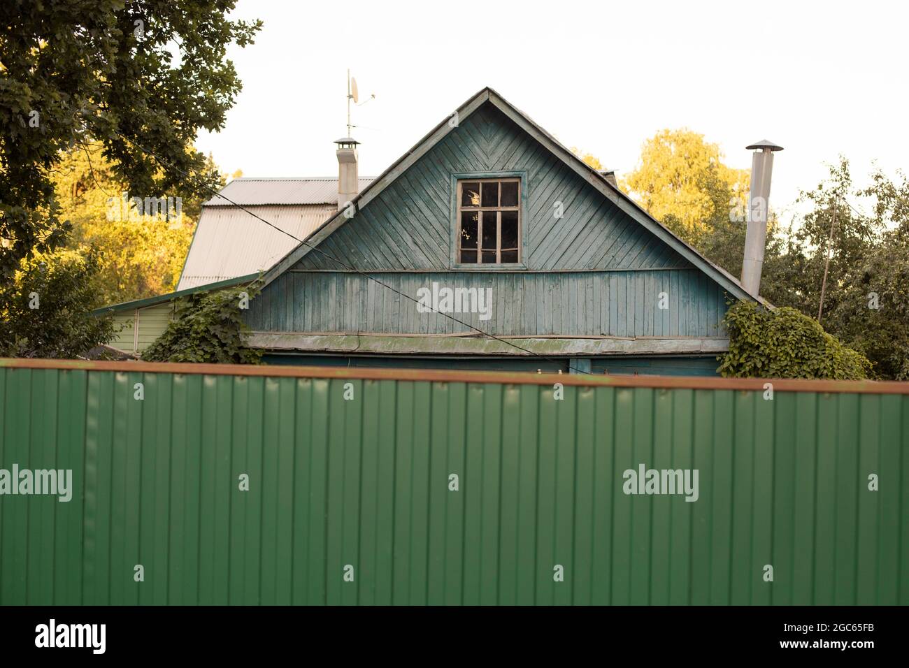 Old country house. The architecture of a bygone era. Cottage house far ...