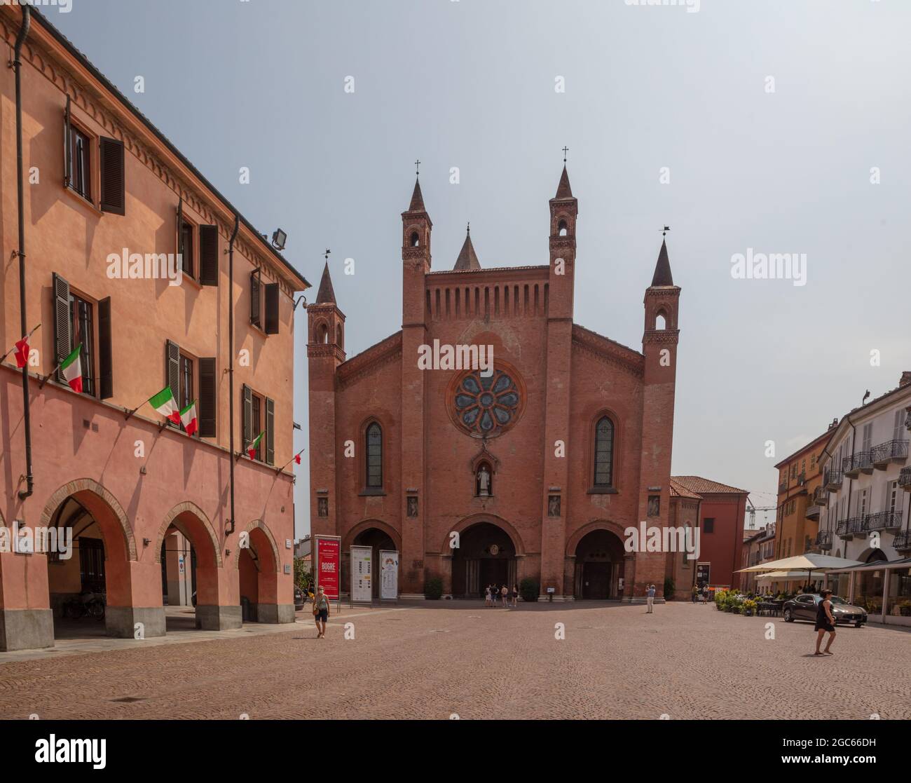Church and square in centre of Alba, Piemont, Italy Stock Photo - Alamy