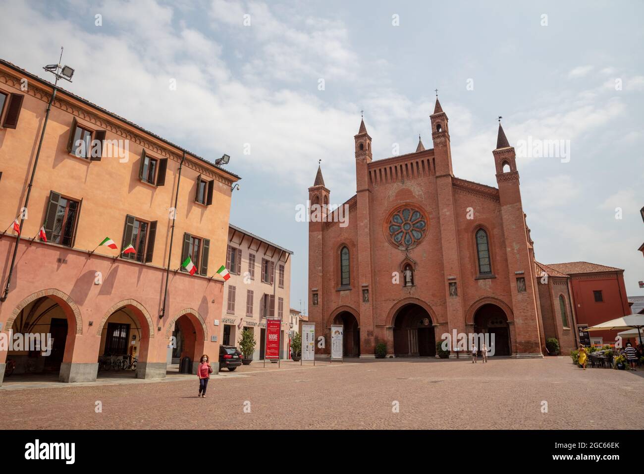 Church and square in centre of Asti, Piemont, Italy Stock Photo - Alamy