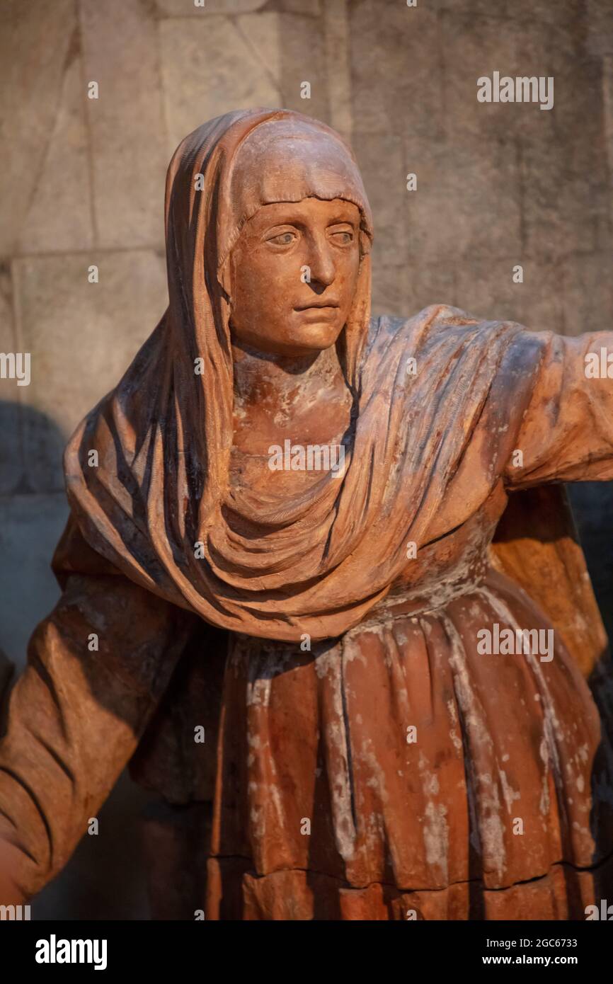 Medieval Statues in the cathedral of Asti, Piemont, Italy Stock Photo ...