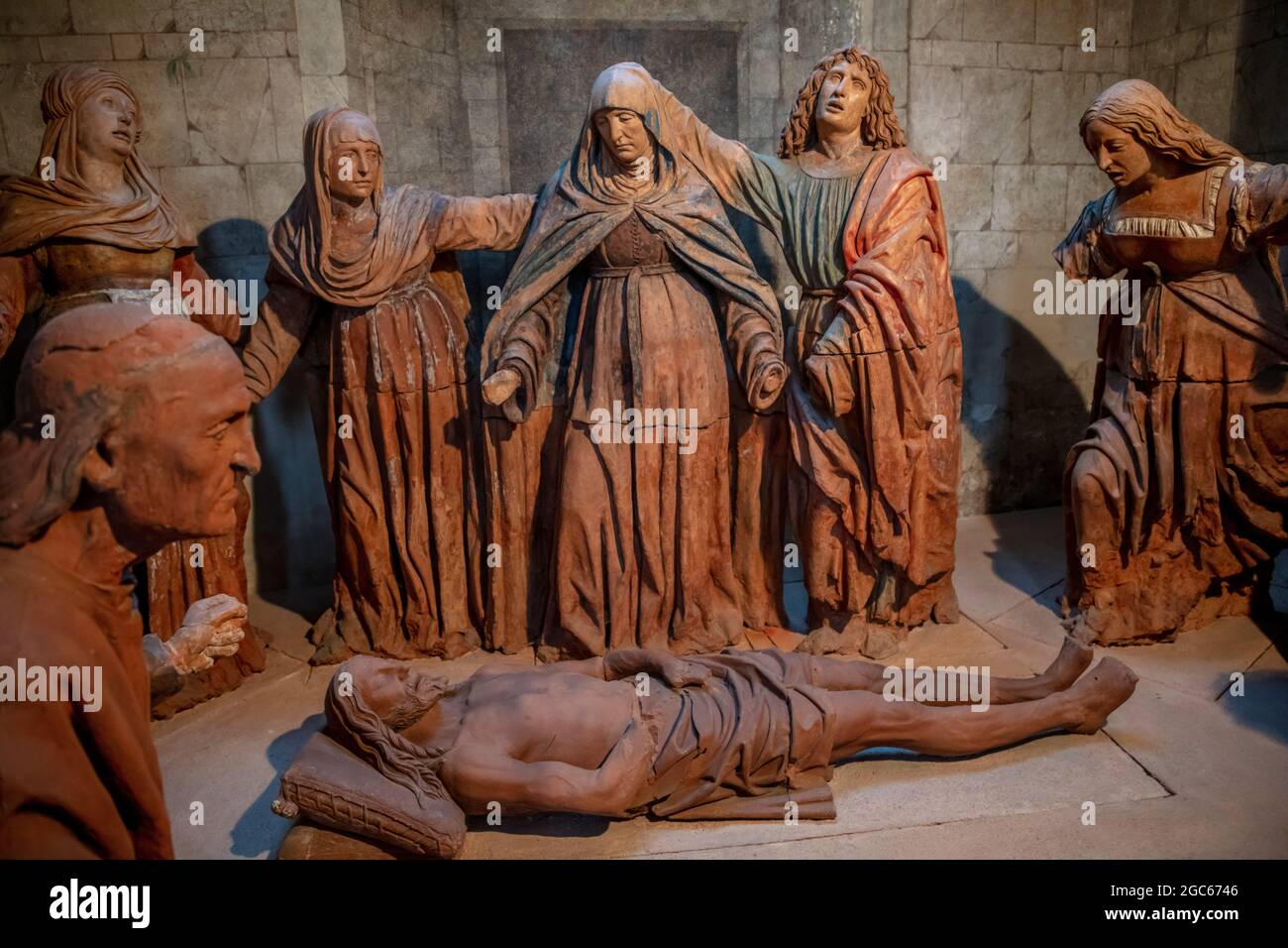 Medieval Statues in the cathedral of Asti, Piemont, Italy Stock Photo ...