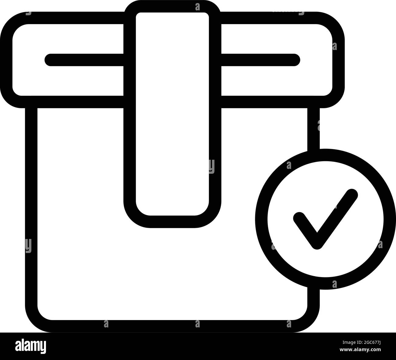 Gift box icon outline vector. Christmas present. Package ribbon Stock ...