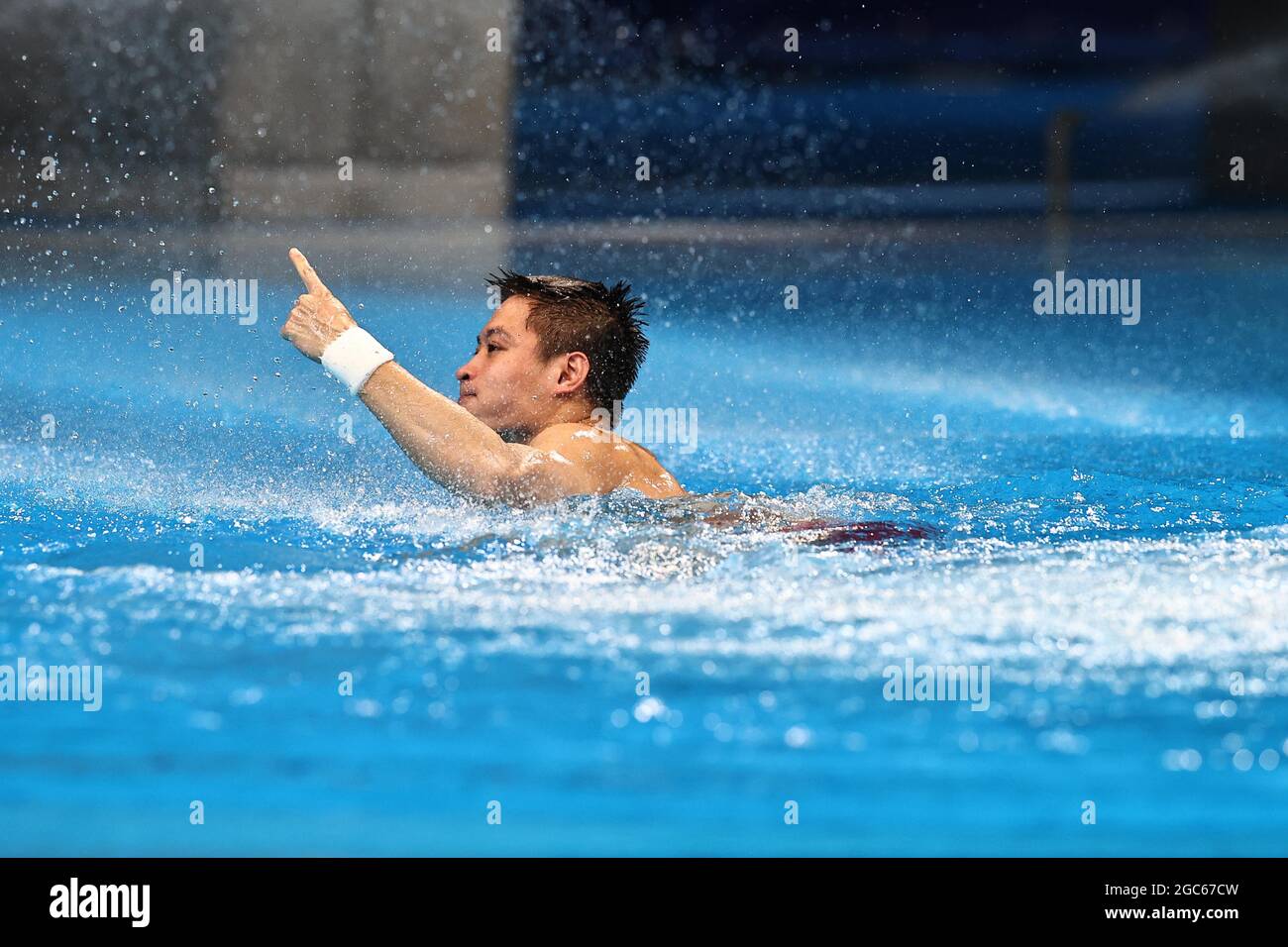 Tokyo, Japan. 7th Aug, 2021. Yang Jian of China gestures during the men ...