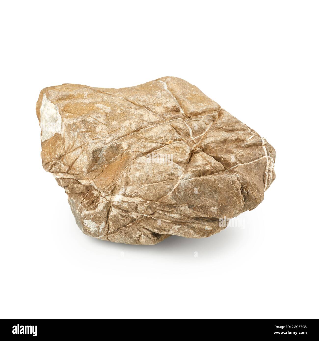 Beige rock isolated on white background Stock Photo - Alamy