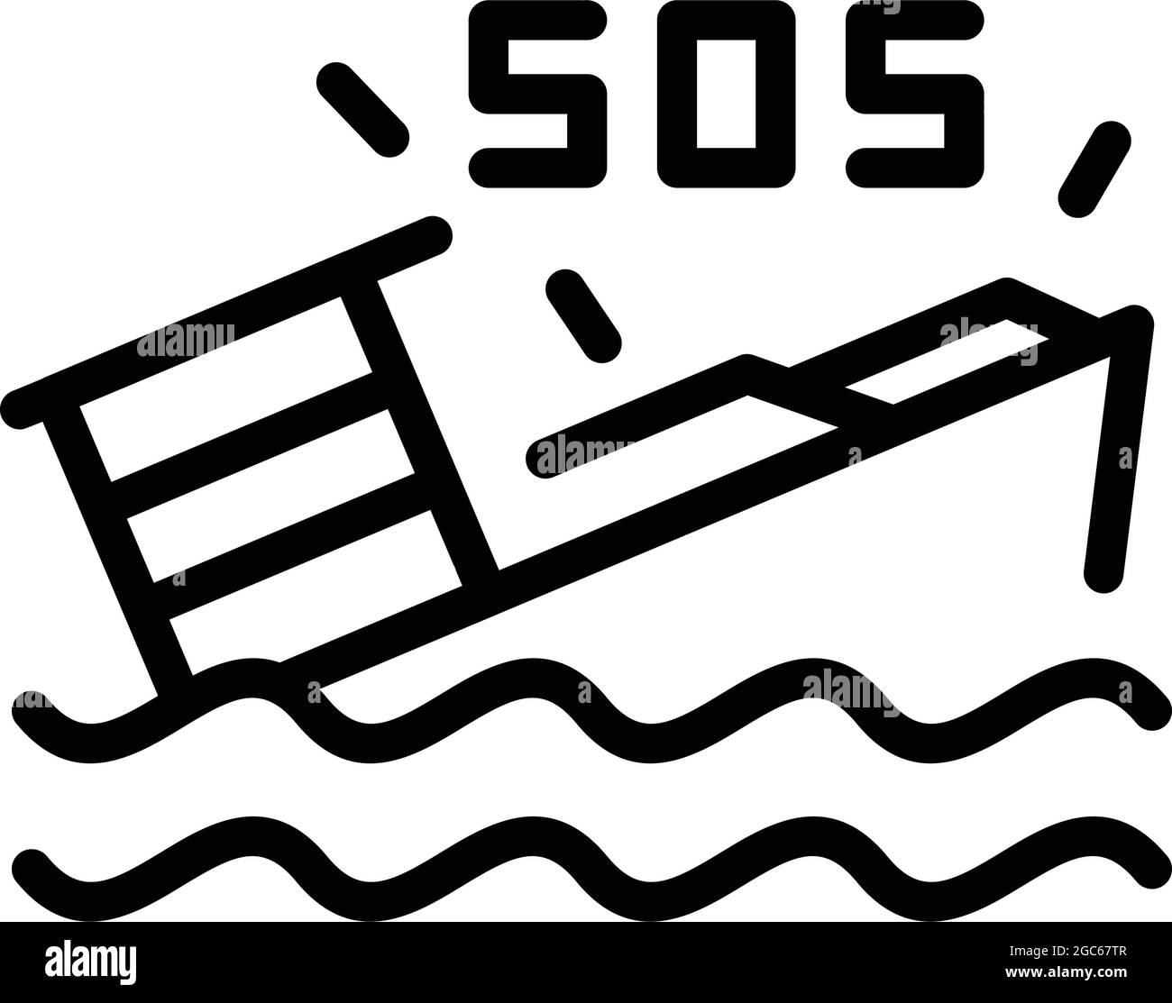 Ship sos icon outline vector. Emergency call. Rescue hotline Stock ...