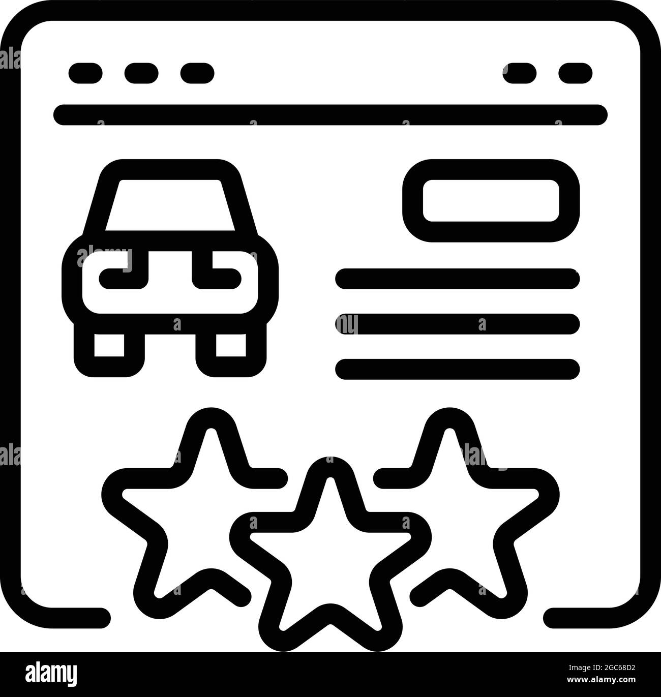 Car review icon outline vector. Online document. Vehicle analysis Stock ...