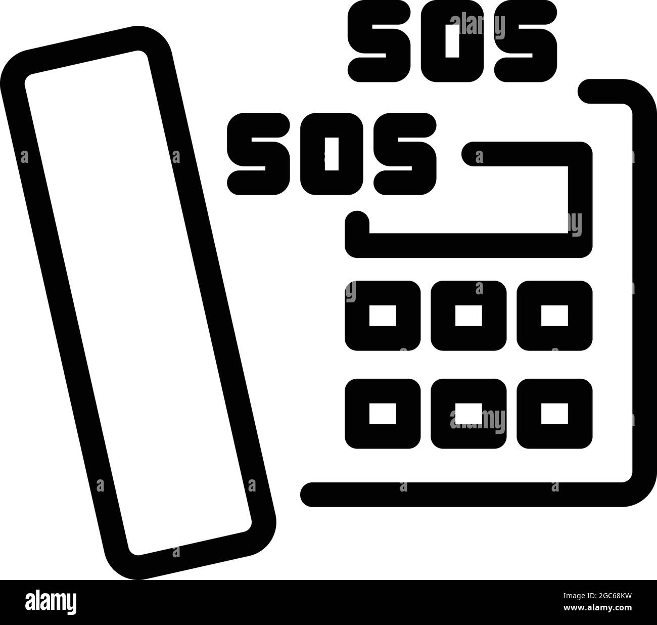 Sos call icon outline vector. Emergency button. Alarm call Stock Vector ...