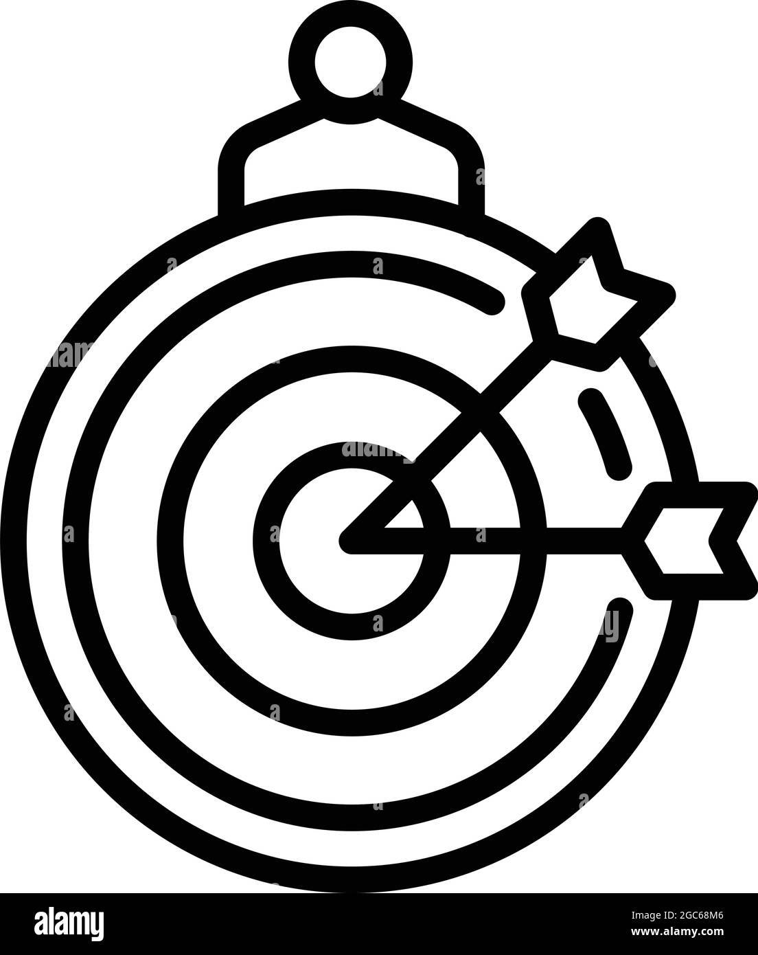 Arch target icon outline vector. Arrow archery. Bullseye training Stock ...