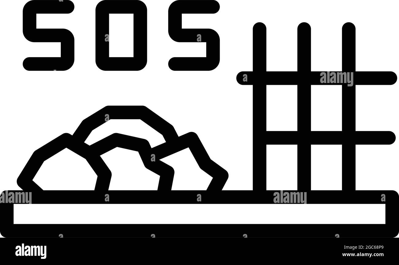 Sos building icon outline vector. Fire station. Service emergency Stock ...