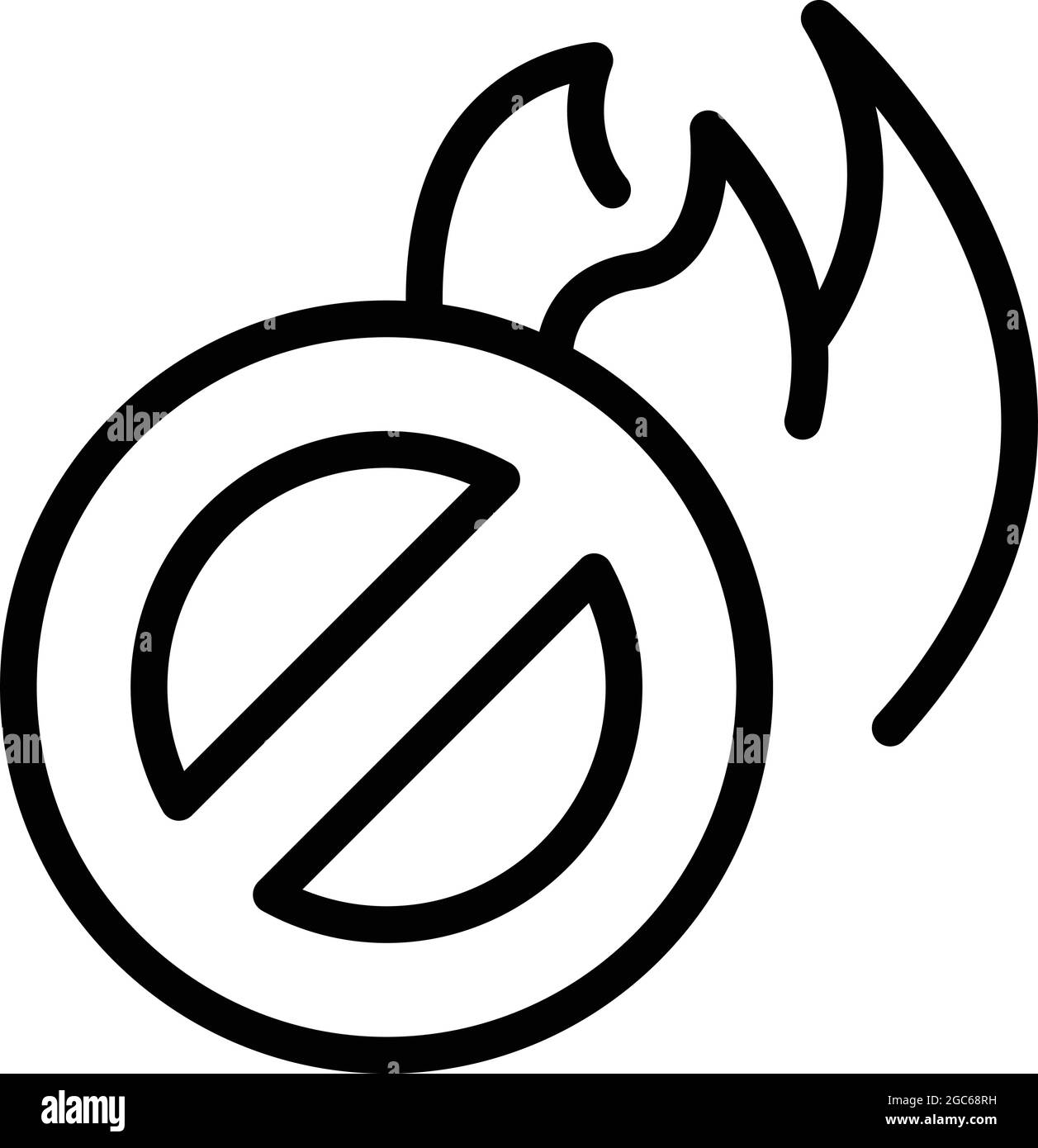 Fire firefighter icon outline vector. Sos emergency. Call button Stock ...