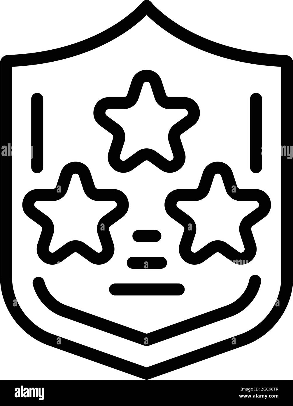 Product star shield icon outline vector. Badge emblem. Sticker ribbon ...