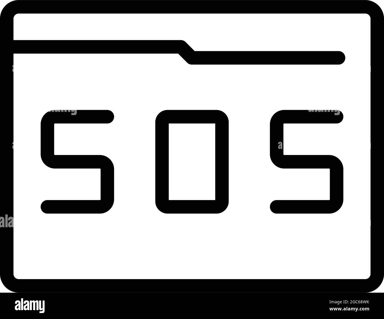 Sos folder icon outline vector. Emergency call. Alarm bell Stock Vector ...