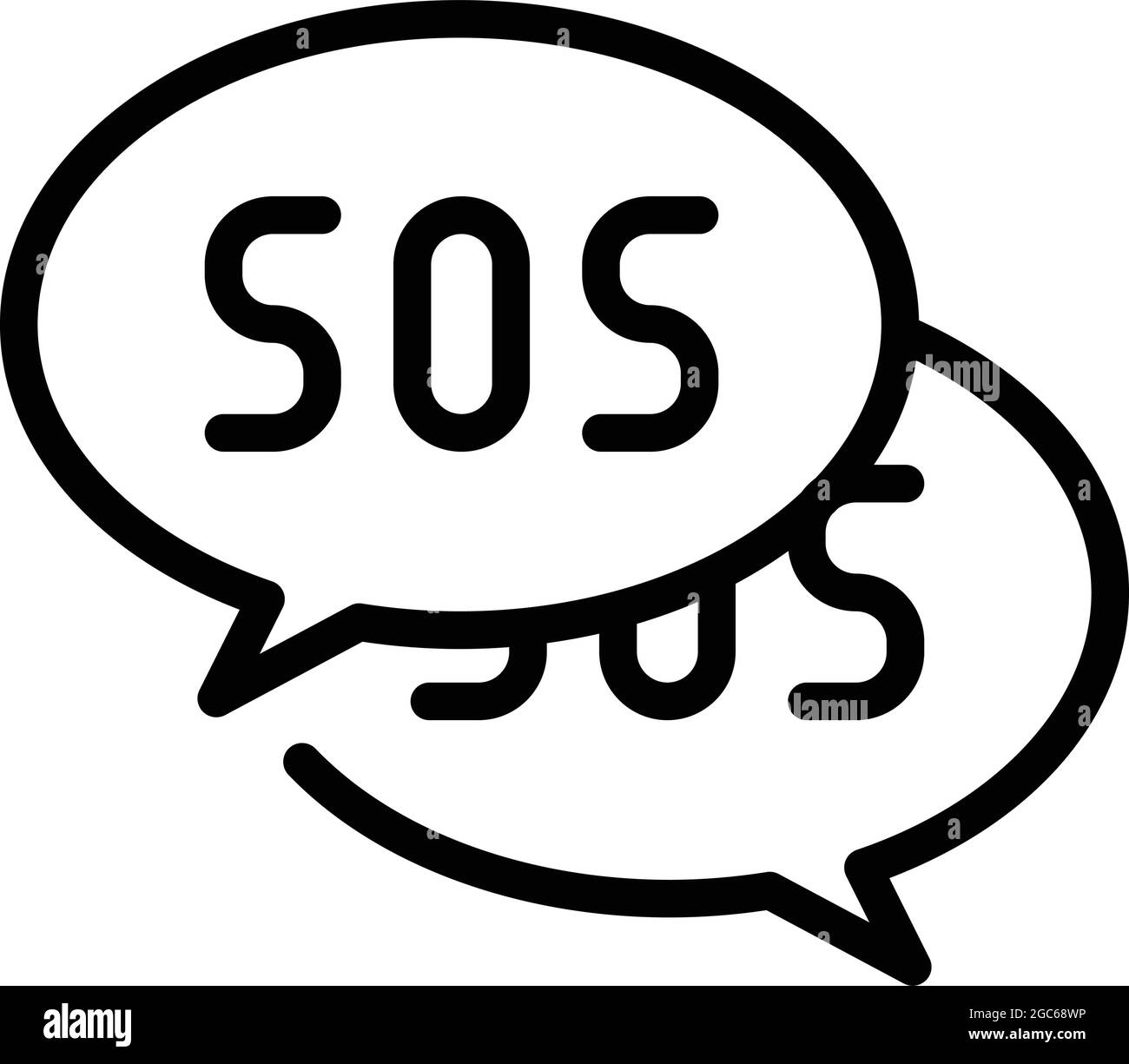 Sos chat icon outline vector. Emergency call. Alarm help Stock Vector ...